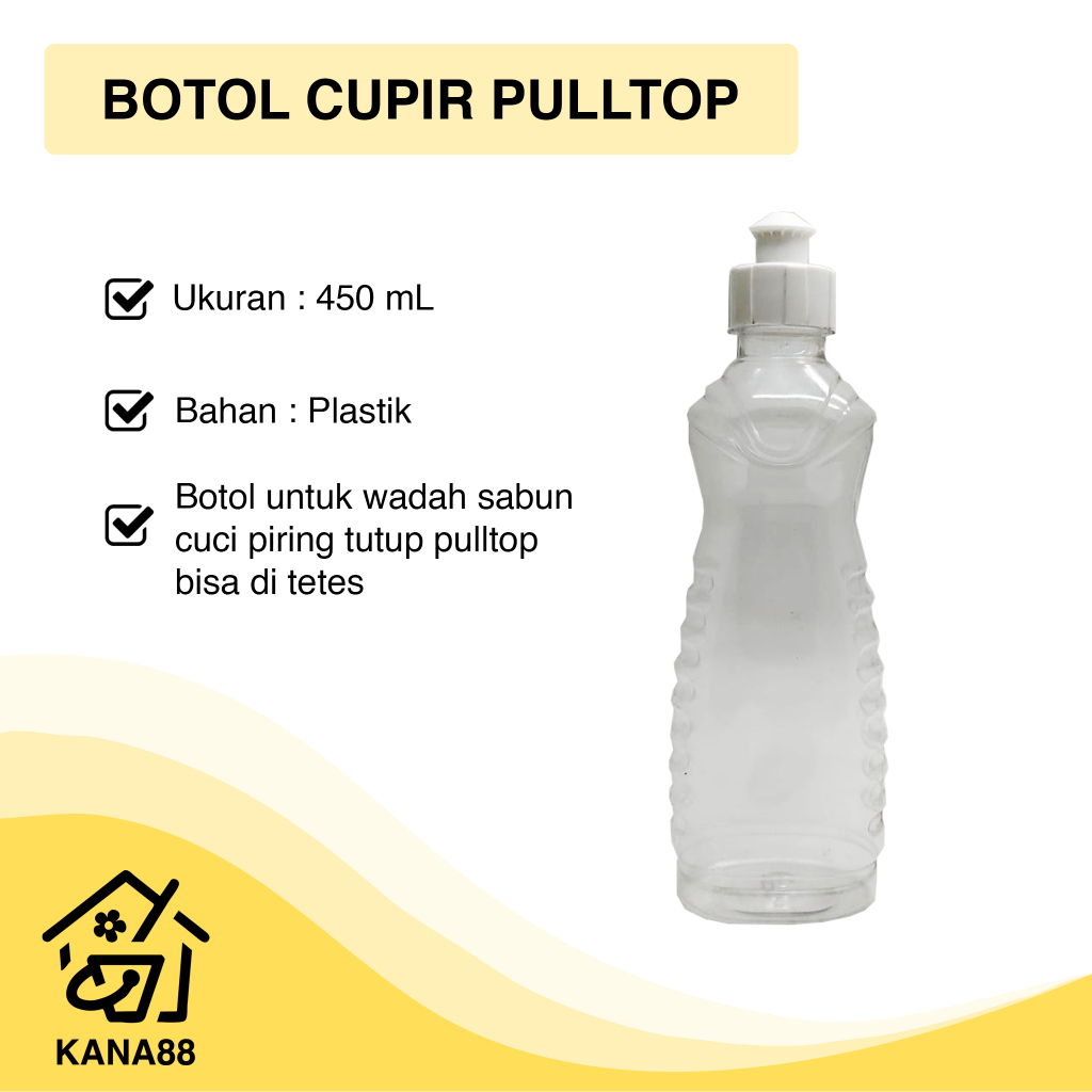 Botol Cupir 450ml Tutup Pulltop Botol Kemasan Sabun Cuci Piring ...