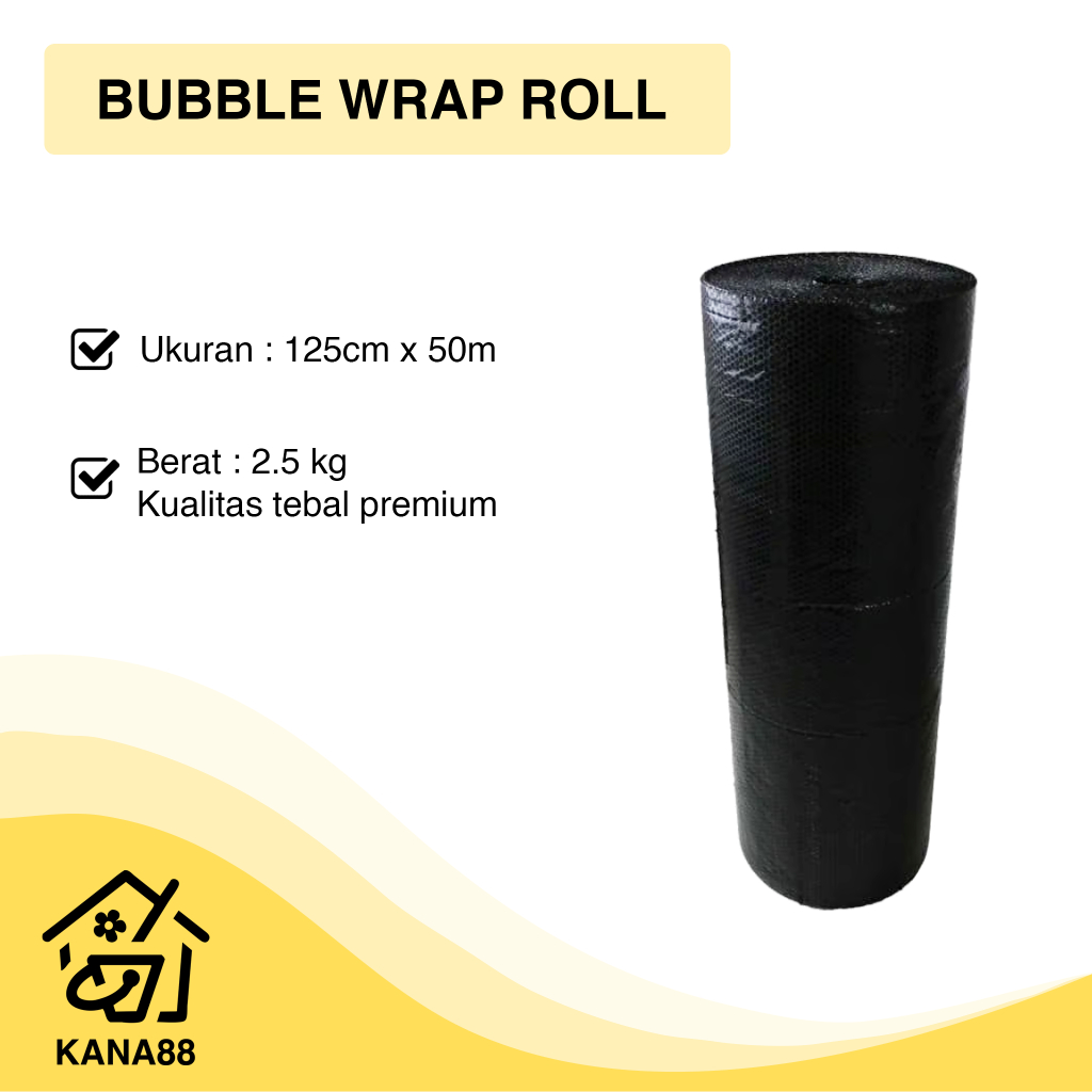 Bubble Wrap Roll Hitam Besar 125cm x 50m Premium Plastik Packaging ...
