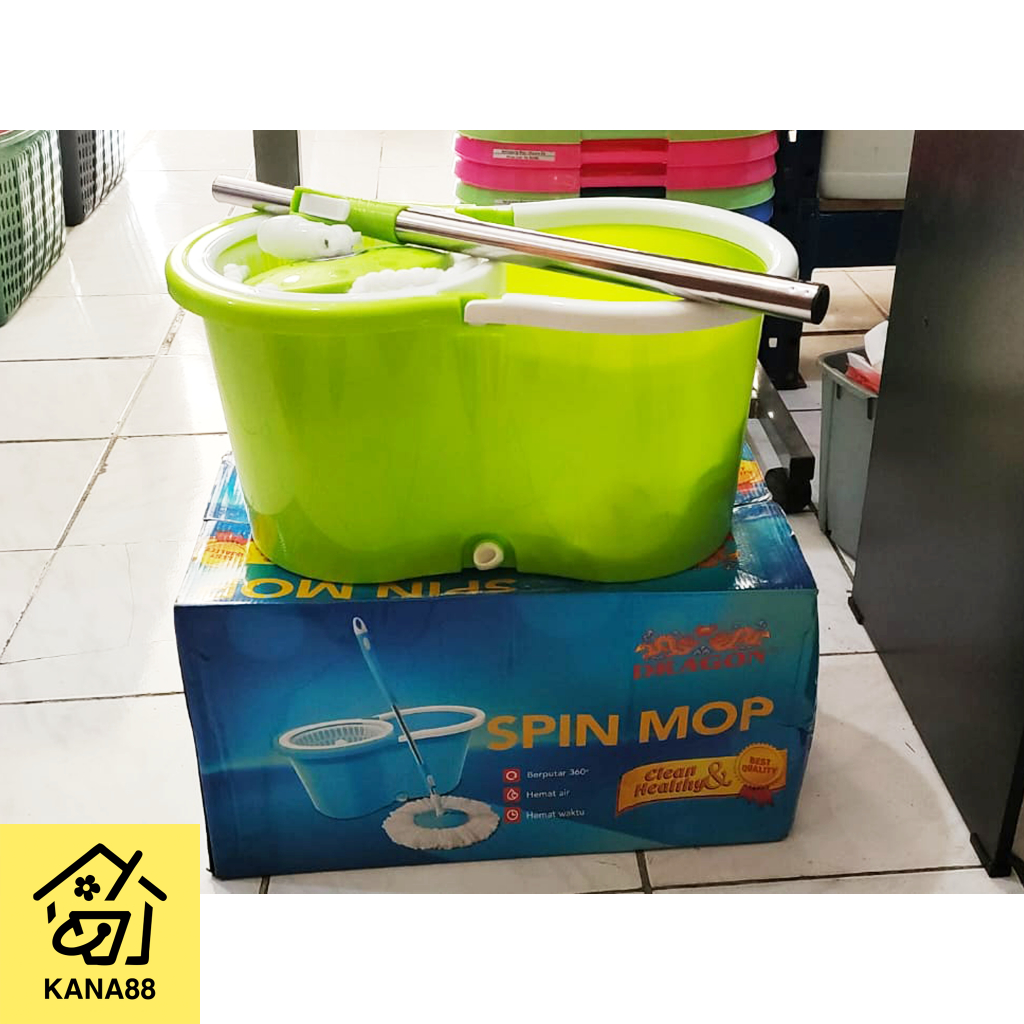 Spin Mop Dragon Pel Lantai Putar Otomatis Magic Mop Plus Ember - Kana88 ...