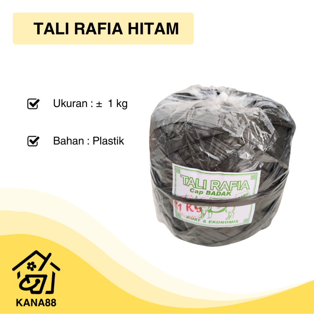 Tali Rafia HItam Tebal dan Kuat Plastik Murah - Kana88 Bali